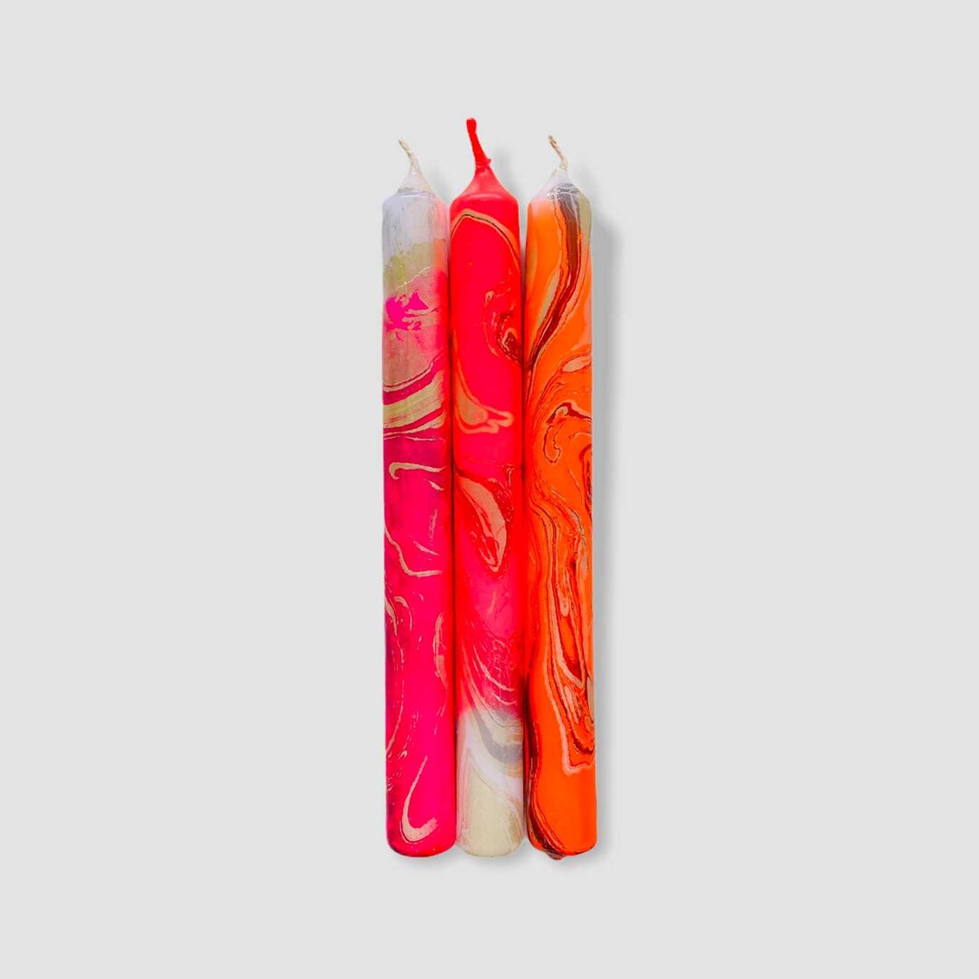 Dip Dye Marble Tapered Candles in Venus - Etsy