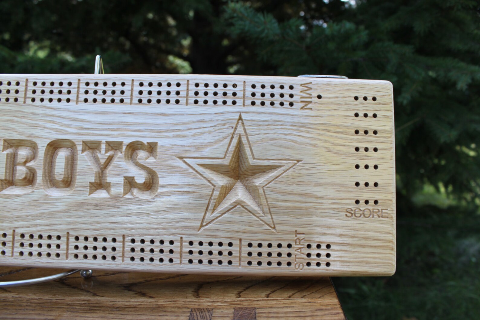 Dallas Cowboys Cribbage Board Made From Solid Oak Wood. - Etsy