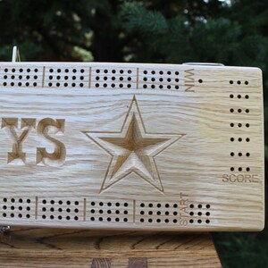 Dallas Cowboys Cribbage Board Made From Solid Oak Wood. - Etsy