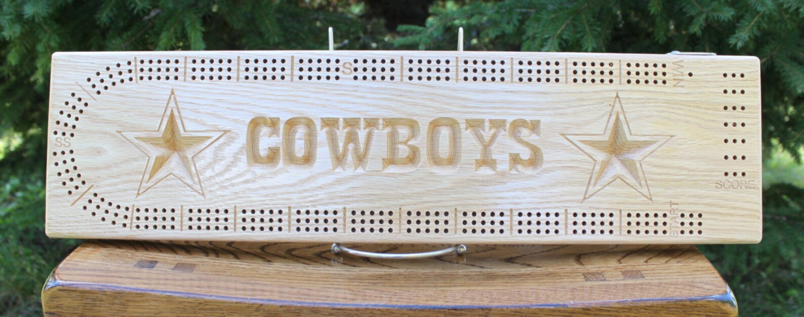 Dallas Cowboys Cribbage Board Made From Solid Oak Wood. - Etsy