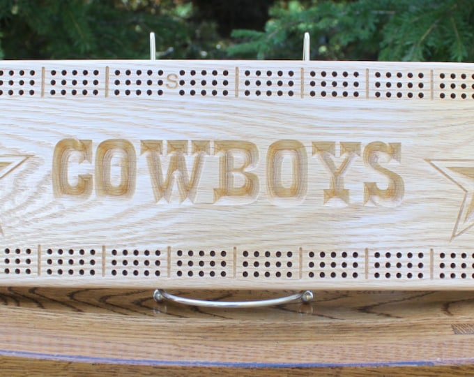 Dallas Cowboys Cribbage Board Made From Solid Oak Wood. - Etsy