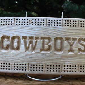 Dallas Cowboys Cribbage Board Made From Solid Oak Wood. - Etsy
