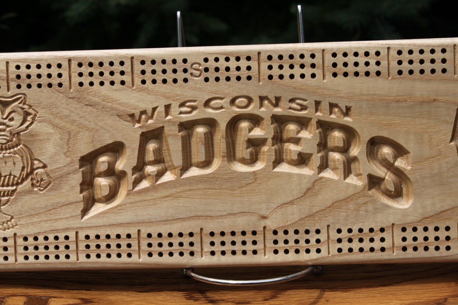 Wisconsin Badgers Cribbage Board Made From Black Ash - Etsy
