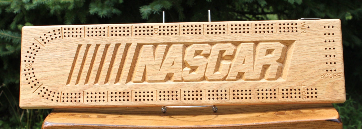 NASCAR Cribbage Board Made From Solid Oak - Etsy
