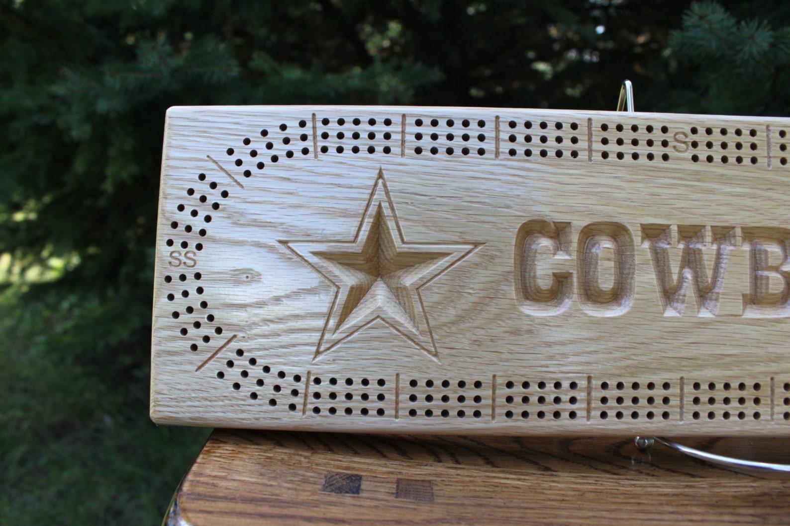 Dallas Cowboys Cribbage Board Made From Solid Oak Wood. - Etsy