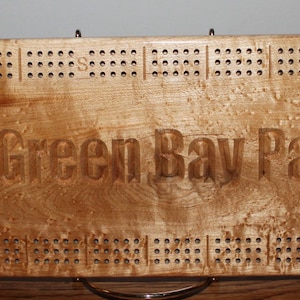 Green Bay Packer Cribbage Board Made From Birds Eye Maple - Etsy