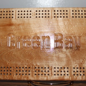 Green Bay Packer Cribbage Board Made From Birds Eye Maple - Etsy