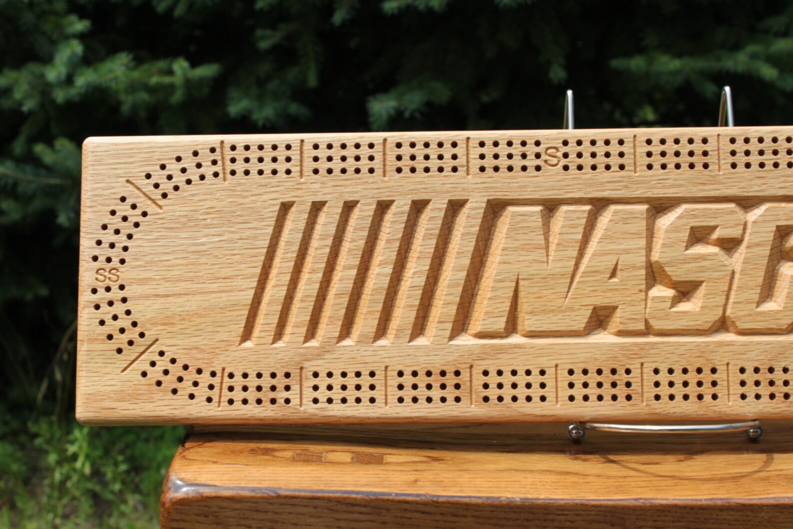 NASCAR Cribbage Board Made From Solid Oak | Etsy