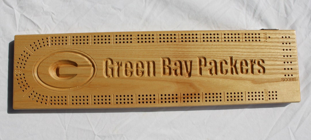 Green Bay Packer Cribbage Board Made From White Ash - Etsy