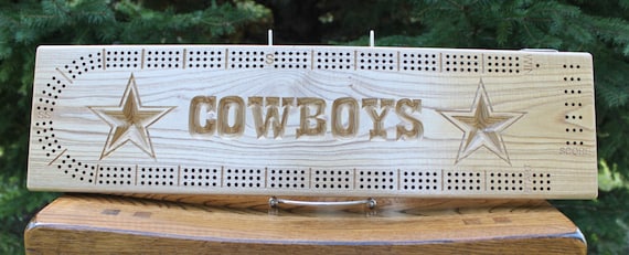 Dallas Cowboys Cribbage Board Made From Black Ash Wood. | Etsy