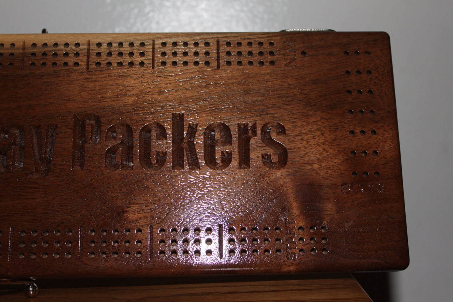 Green Bay Packer Cribbage Board Made From Black Walnut - Etsy