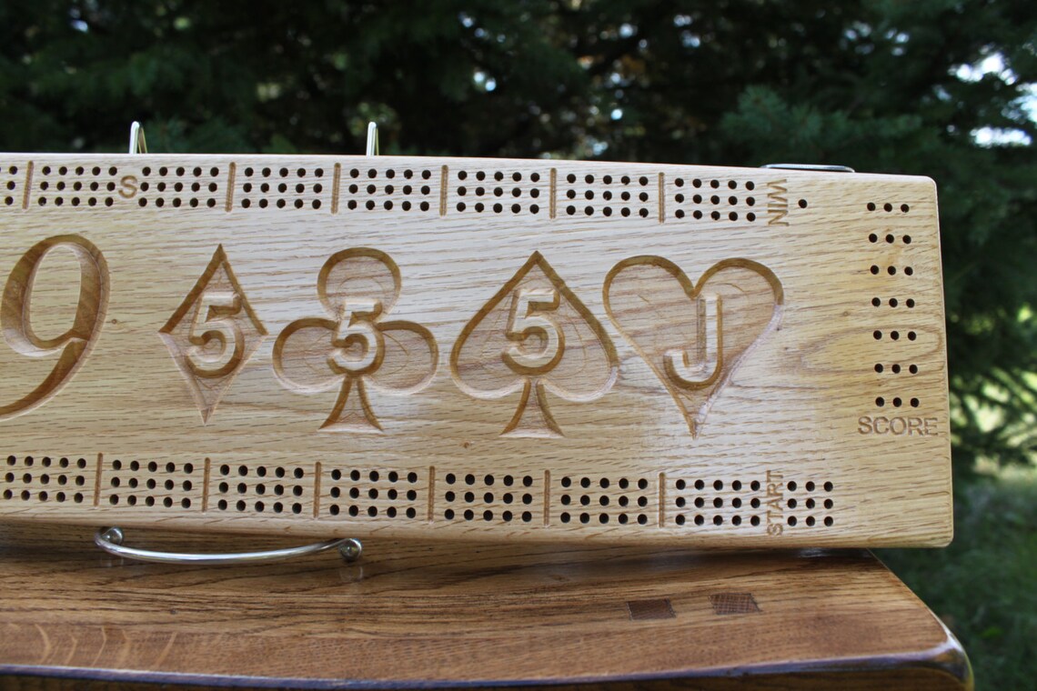 29 Hand Cribbage Board Made From Solid Oak - Etsy