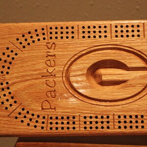 Packer VS Viking Cribbage Board Made From Solid Oak - Etsy