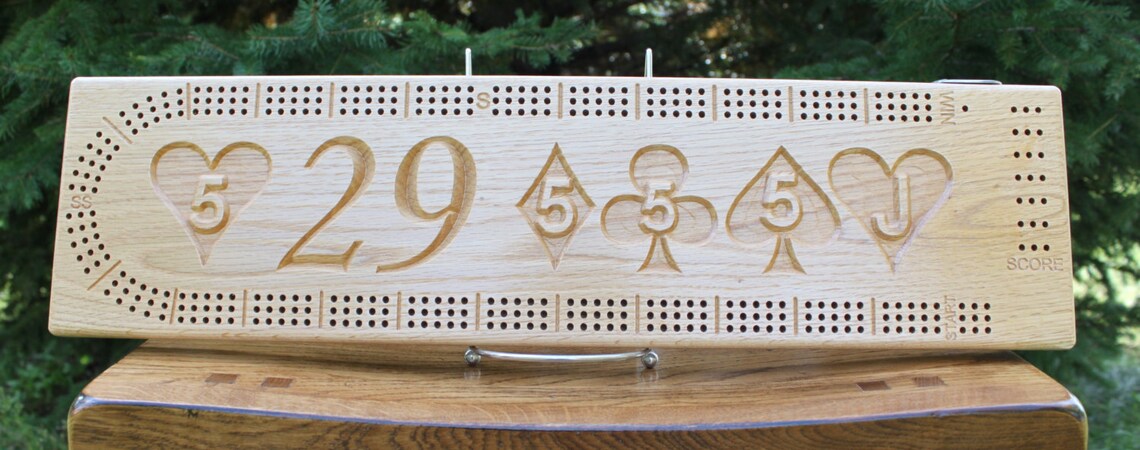 29 Hand Cribbage Board Made From Solid Oak - Etsy