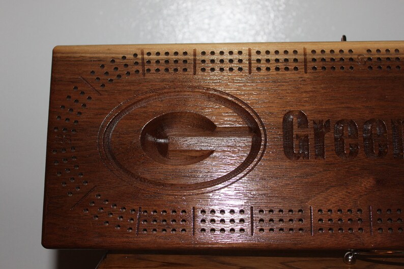 Green Bay Packer Cribbage Board Made From Black Walnut - Etsy
