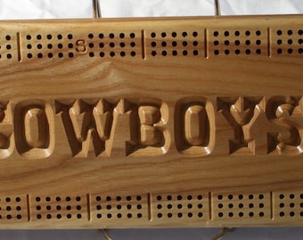 Dallas Cowboys Cribbage Board Made From Solid Oak Wood. - Etsy