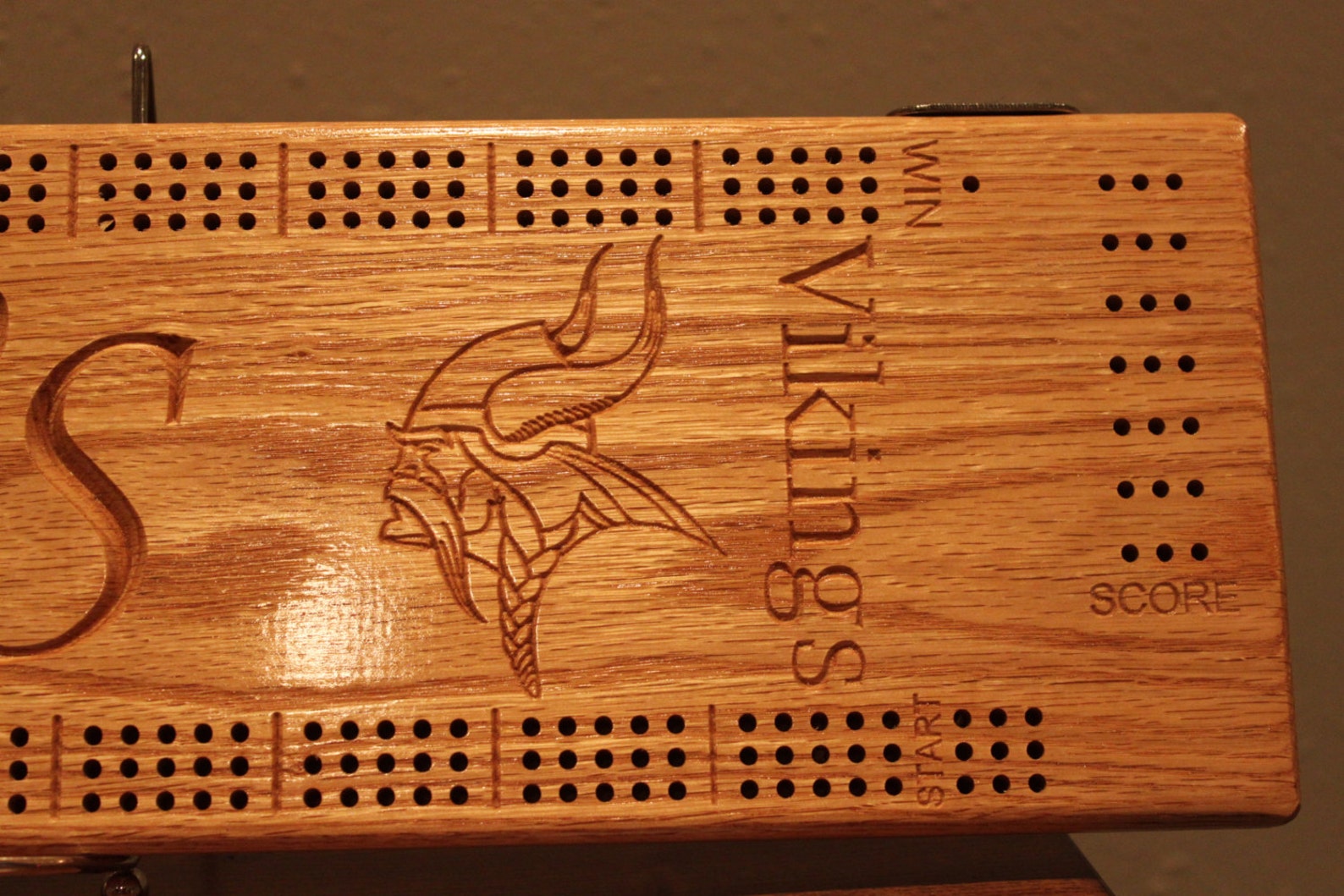 Packer VS Viking Cribbage Board Made From Solid Oak - Etsy