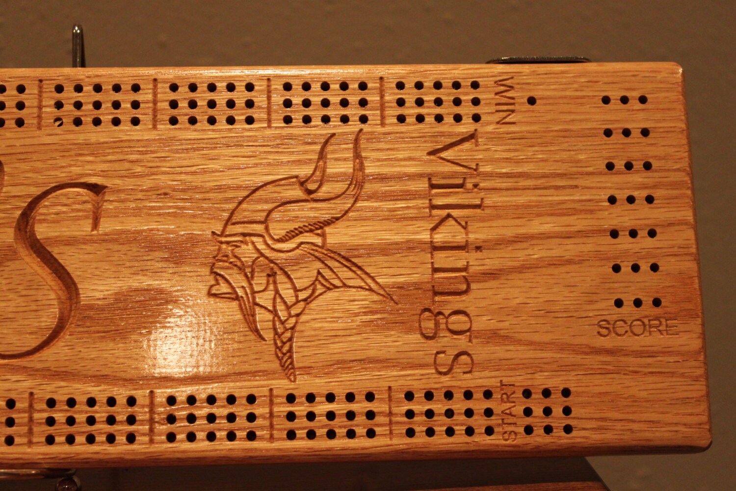 Packer VS Viking Cribbage Board Made From Solid Oak - Etsy