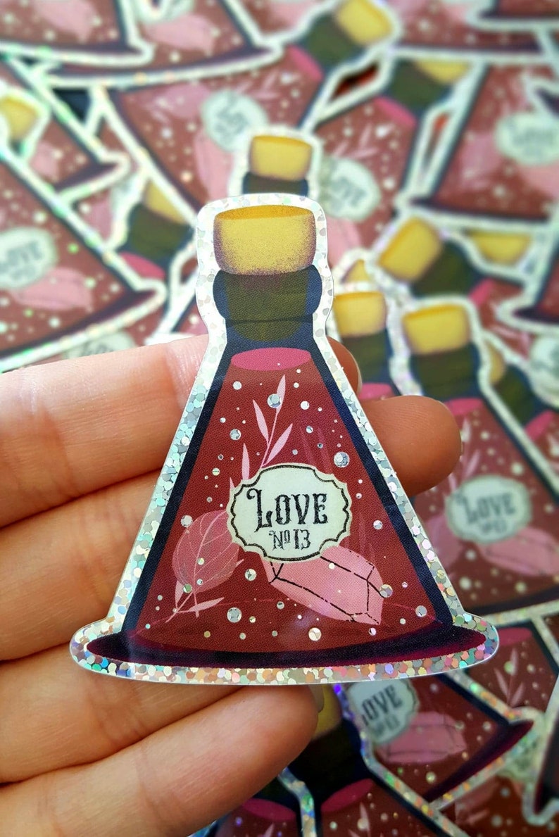 Love Potion Glitter Cute Vinyl Sticker Hydroflask - Etsy