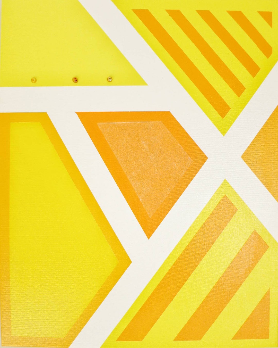Monochrome Geometric Art Abstract Mixed Media Art Yellow Painting ...