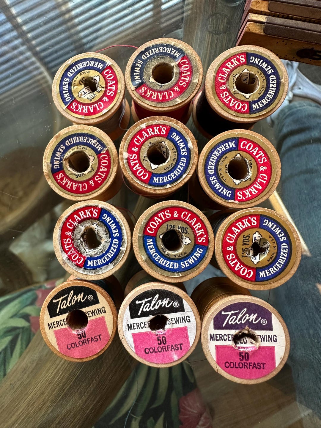 Antique Sewing Wooden Spool Thread Notions 12 Coats & Clark Talon - Etsy