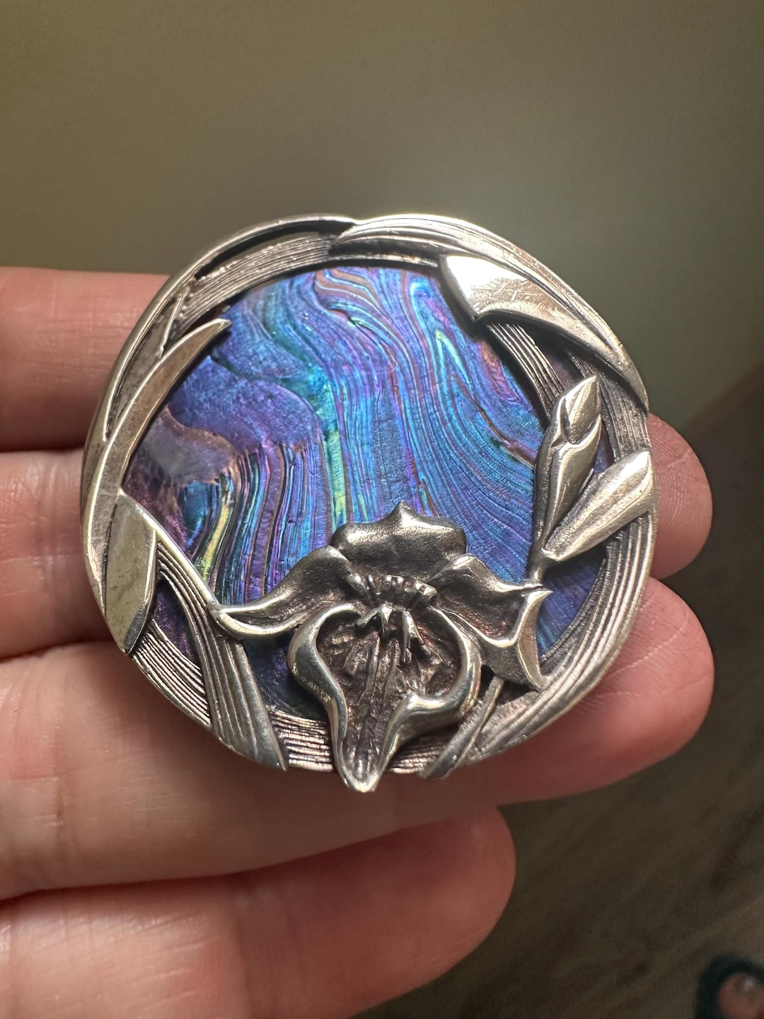 John Ditchfield Art Glass Brooch Pendant, Sterling Silver Scottish Art ...
