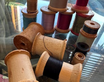 Antique Sewing Wooden Spool Thread Notions 12 Coats & Clark Talon - Etsy