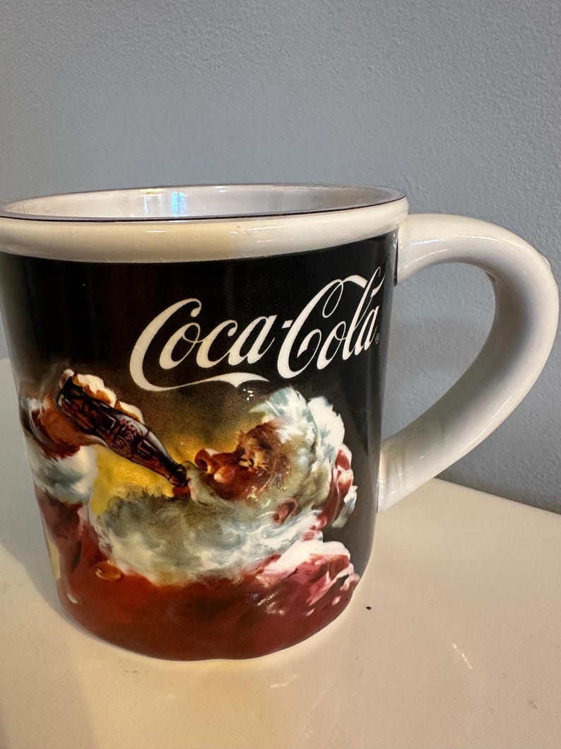 2005 Coca-cola Santa Christmas Sculpted Mug Large Holds 2 1/2 Cups ...