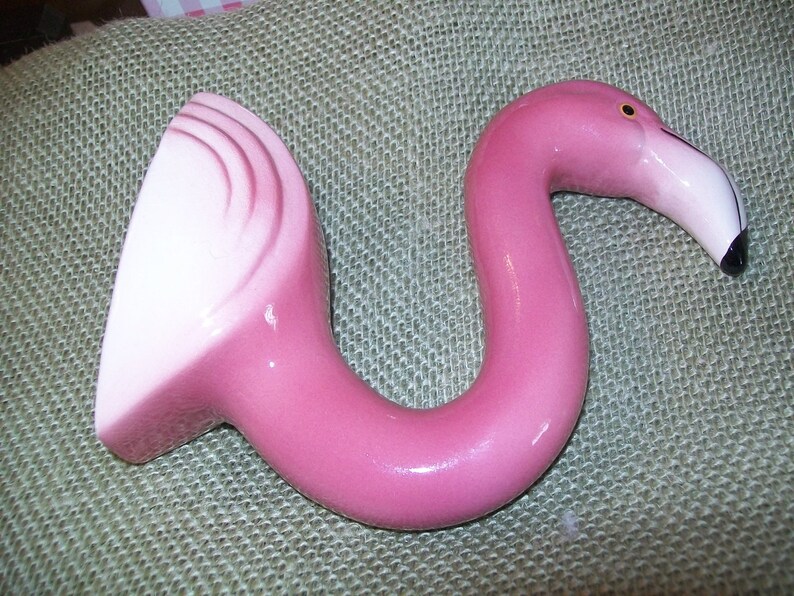 Ceramic Pink Flamingo Head Wall Hanging or Hook | Etsy