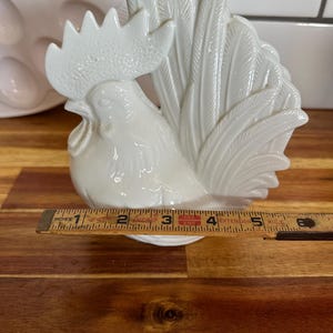 Split Tail White Porcelain Rooster Farmhouse Figurine - Etsy