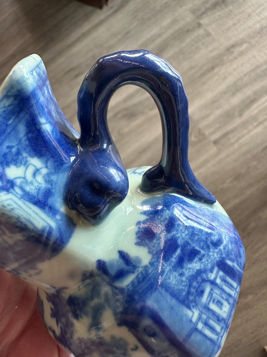 Victoria Cobalt Blue Creamer EEL Fish Handle Ironstone - Etsy