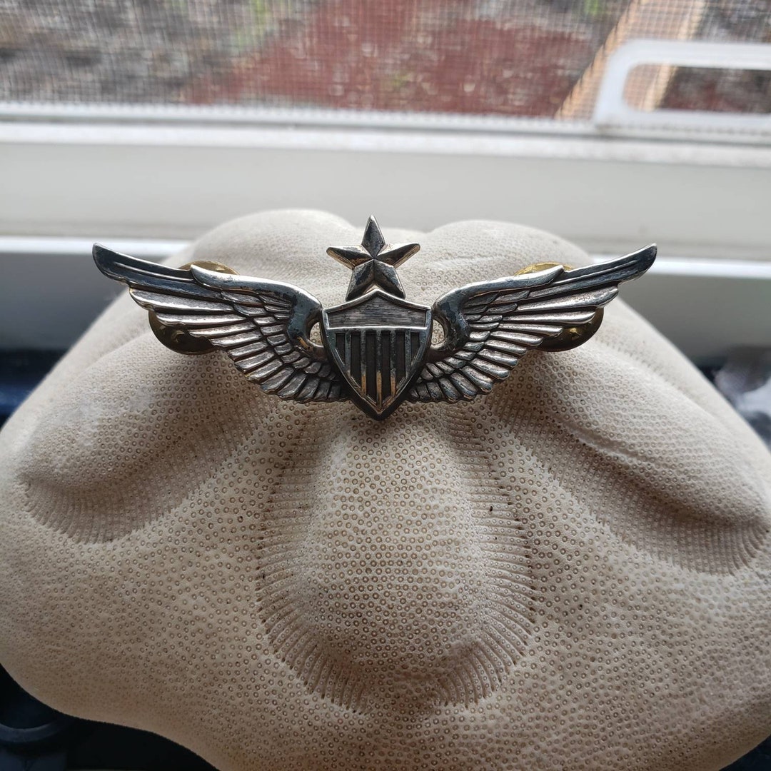 Usaac-usaaf-sterling Silver Senior Pilot Wings-2 1/2" SLC Utah-o.c ...