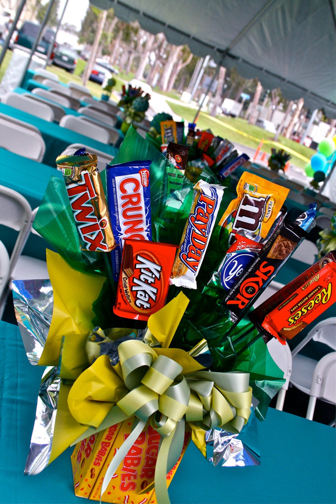 Chocolate Bars Candy Bouquet Centerpiece - Etsy