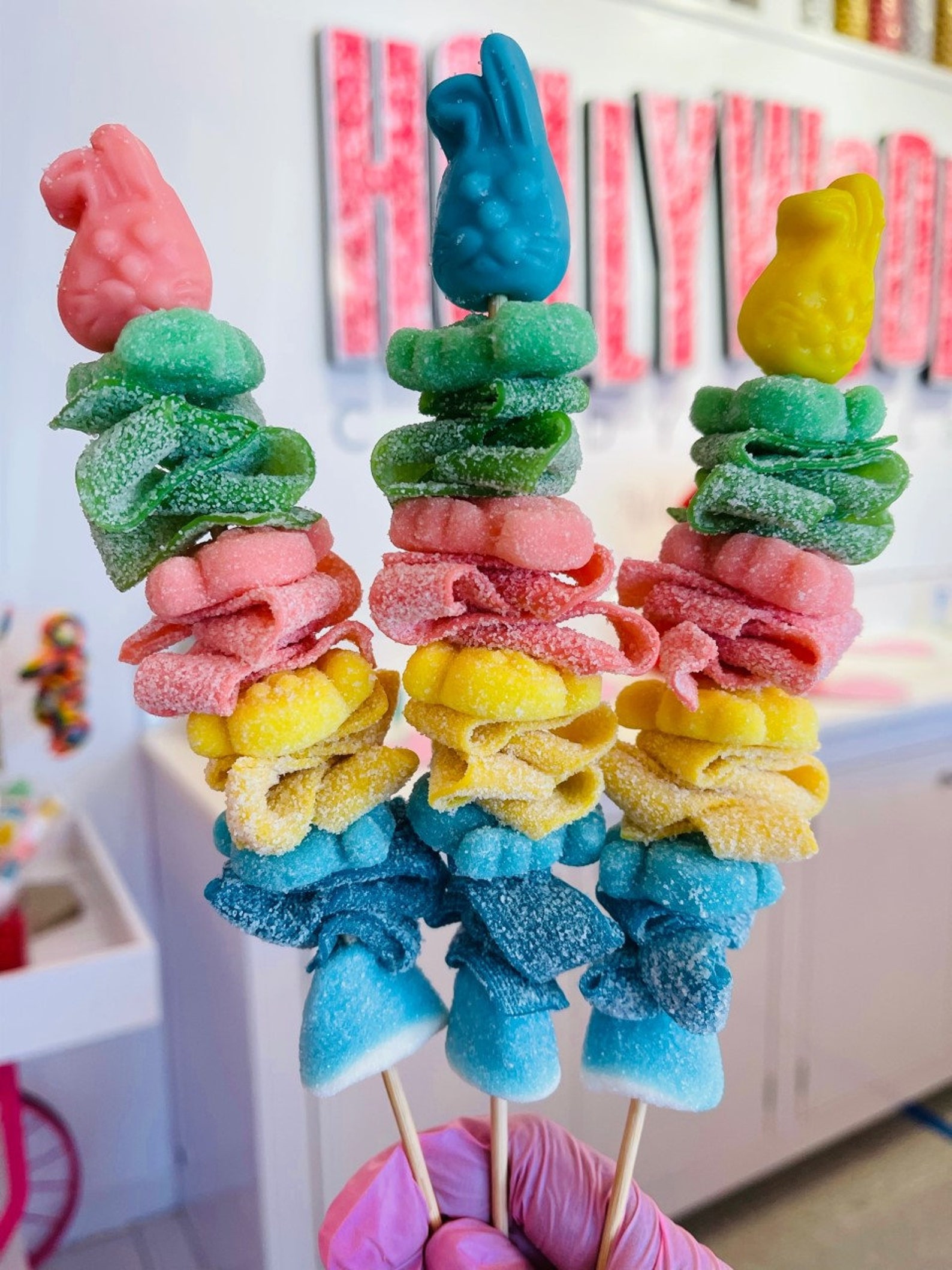 Easter Bunny Peeps Pastel Gummy Assorted Candy Kabob (12 Pieces ...