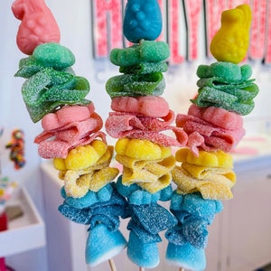 Easter Bunny Peeps Pastel Gummy Assorted Candy Kabob 12 Pieces Kebab ...