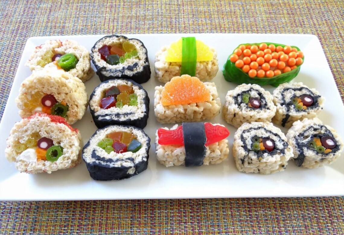 Candy Sushi 30 Piece Platter Rice Krispy Treats Party - Etsy