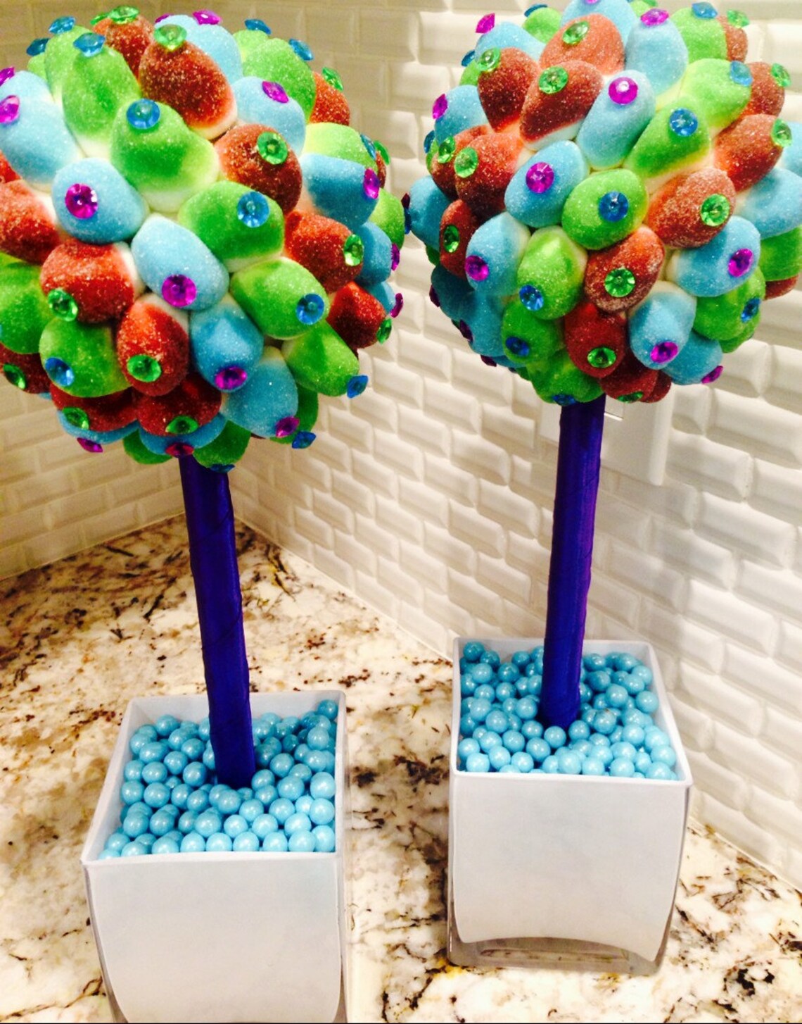 Neon Bright Peacock Candy Land Centerpiece Topiary - Etsy