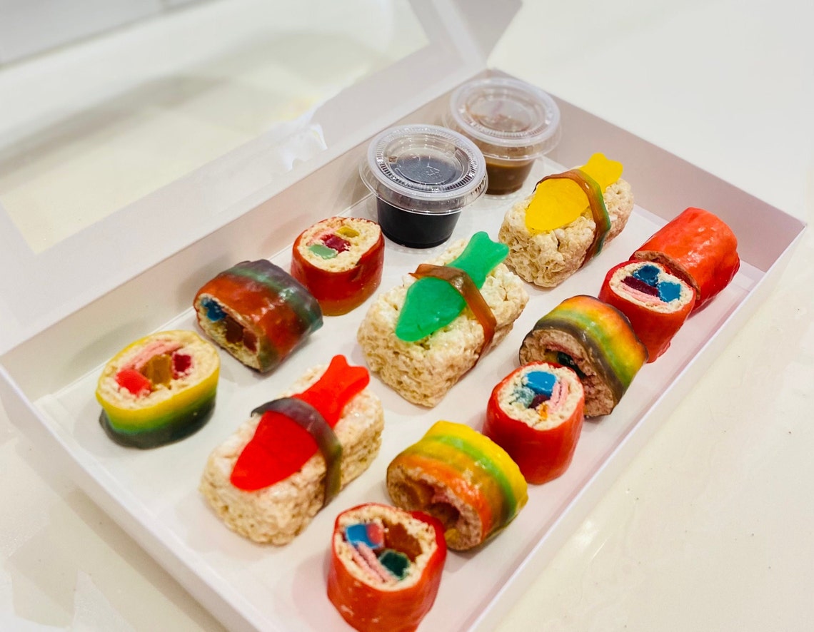 Candy Sushi 24 Piece Bento Gift Box With Sweet Dipping - Etsy