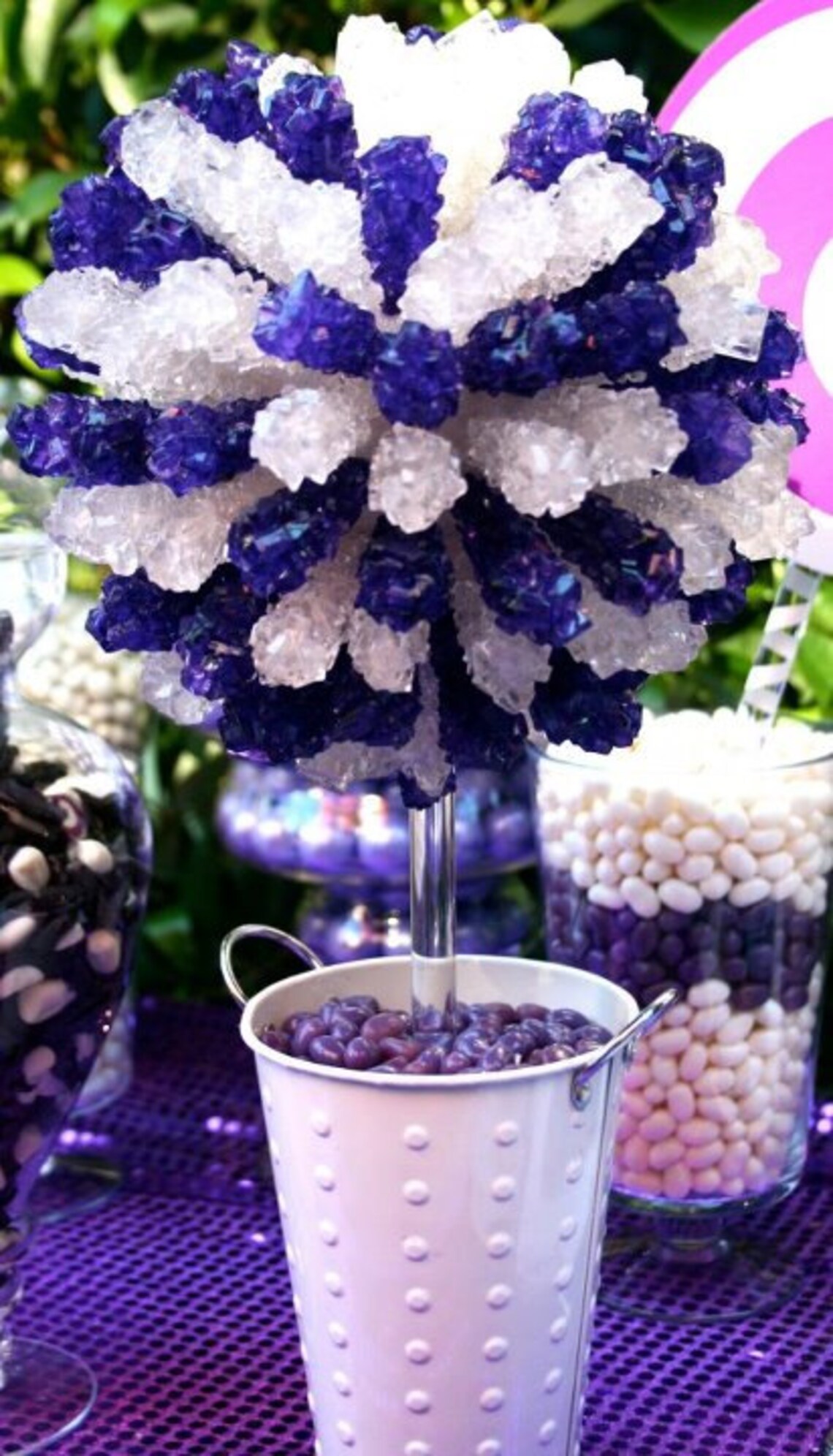 Purple White Silver Rock Candy Centerpiece Topiary Tree - Etsy