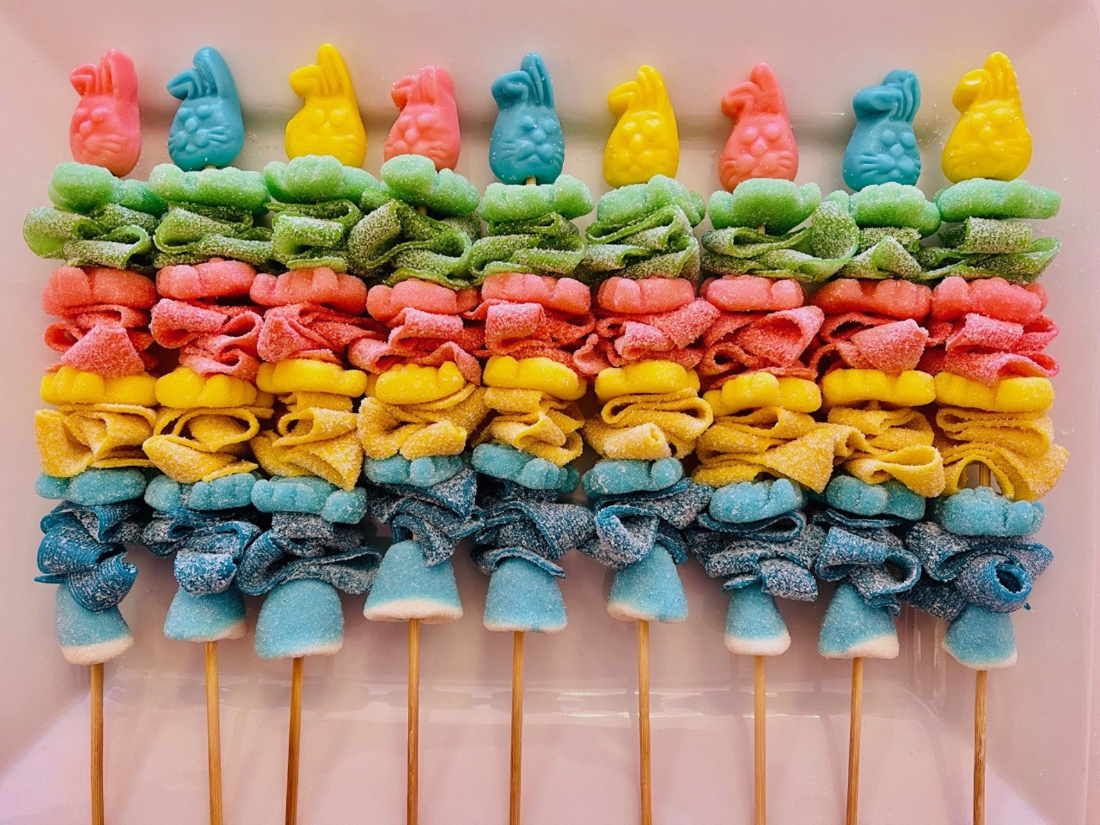 Easter Bunny Peeps Pastel Gummy Assorted Candy Kabob 12 - Etsy