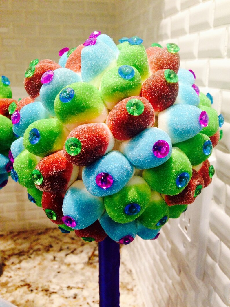 Neon Bright Peacock Candy Land Centerpiece Topiary - Etsy