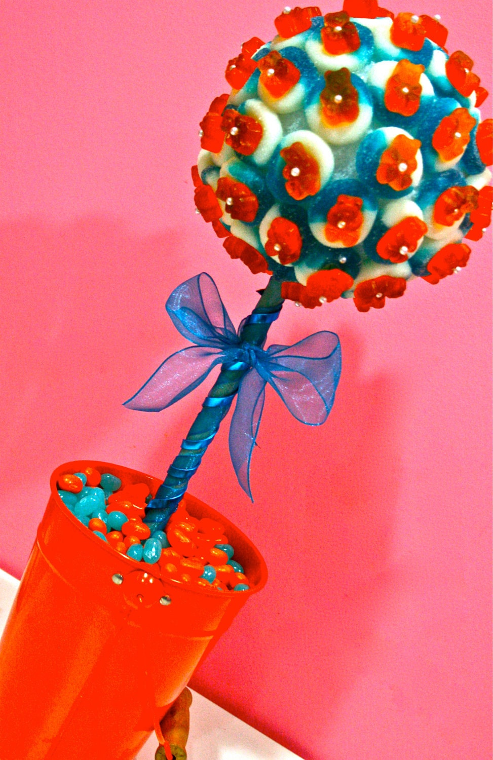 Orange & Blue Candy Land Centerpiece Topiary Tree - Etsy