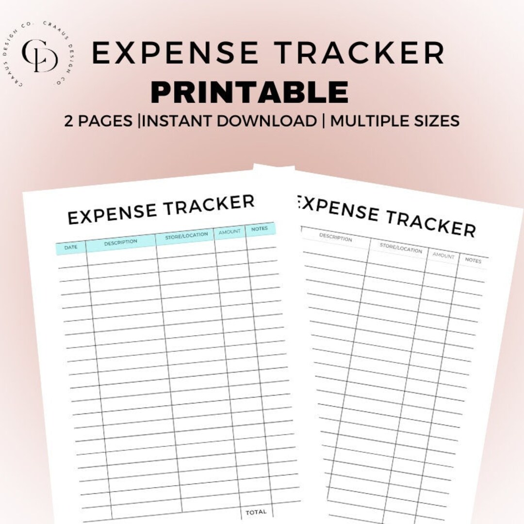 Expense Tracker Printable, Spending Tracker, Transaction Tracker ...