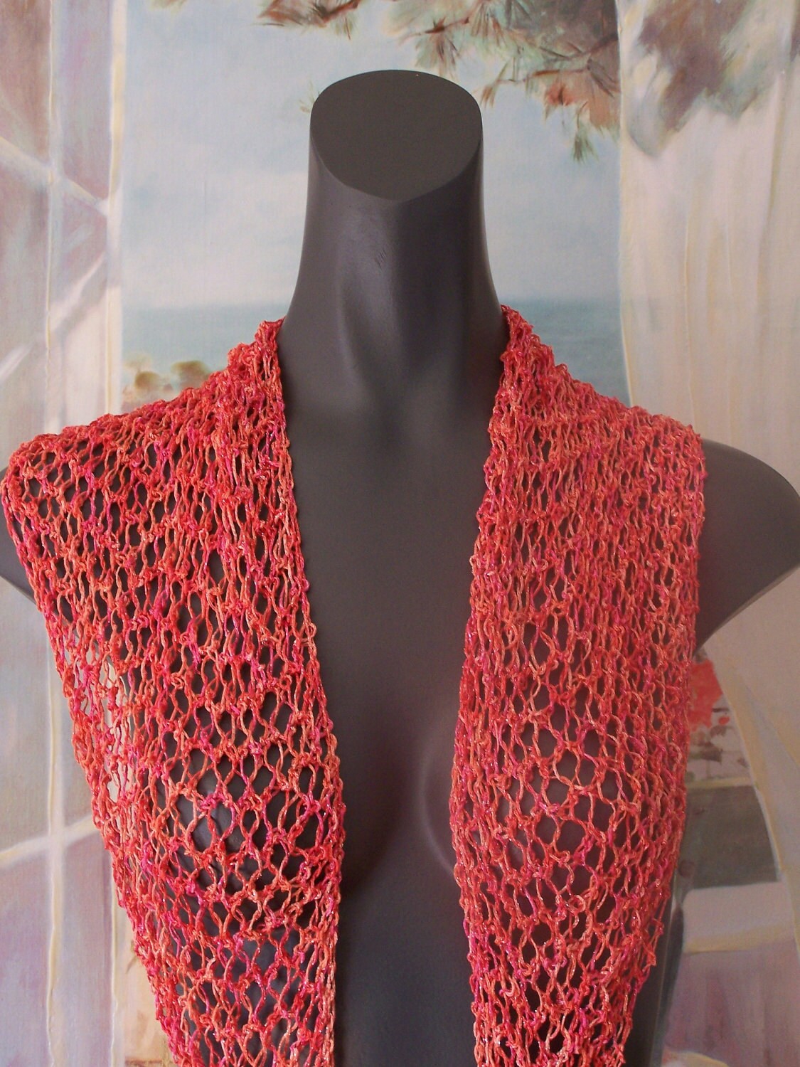 Shawl Knitting Pattern.summer Triangle Lace Shawl Free Knitting Scarf ...