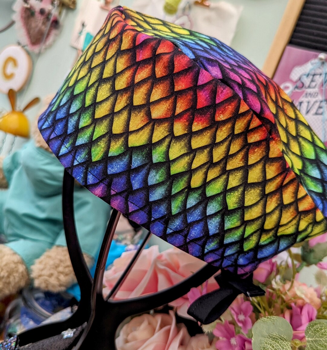 Tie Back Dragon Scales Scrub Cap - Etsy