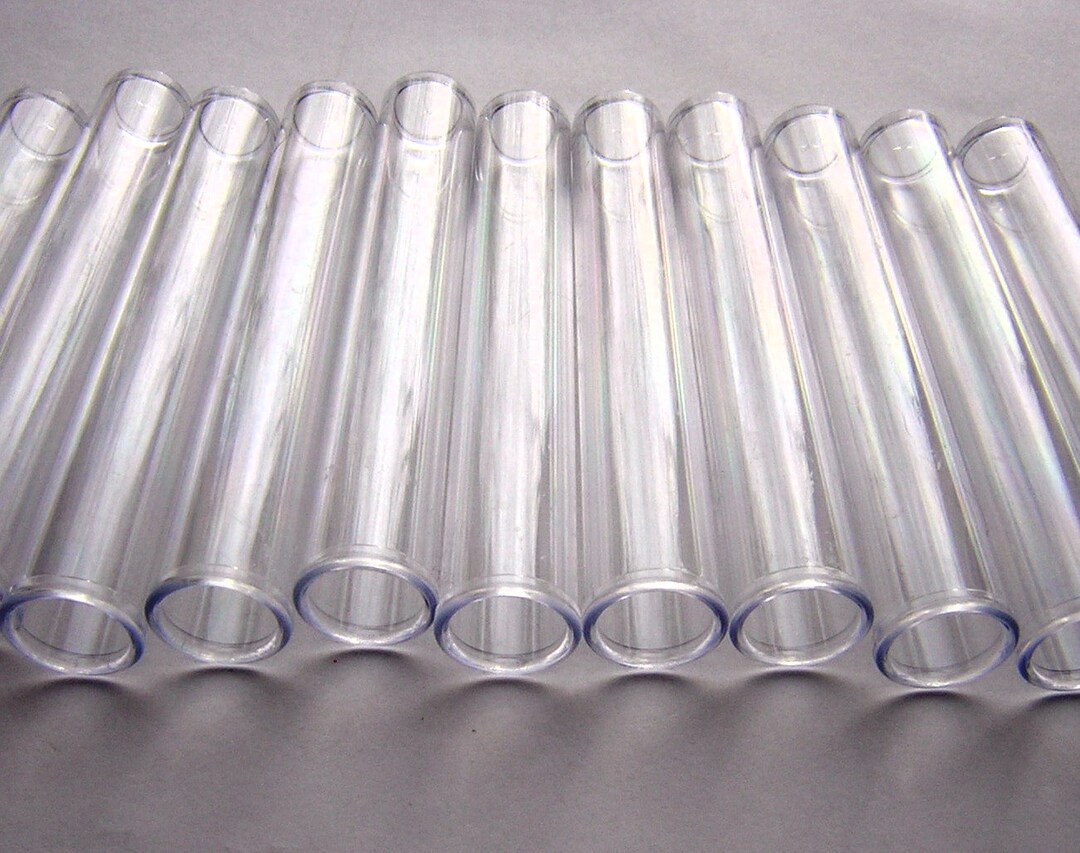 Test Tubes 25 Clear Plastic Unused Flat Bottom 3 1/2 85mm Test Tubes - Etsy