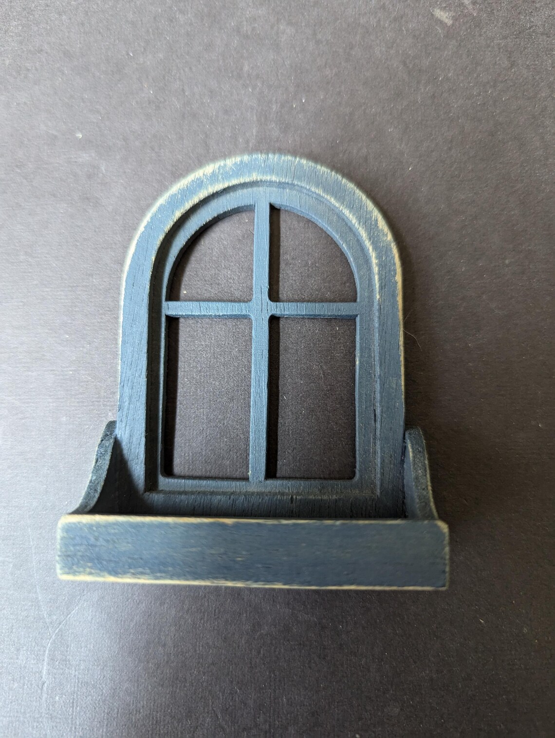 Arched Dollhouse Window With Window Box - Wood Miniature Arched Window ...