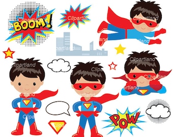 Superhero clipart | Etsy