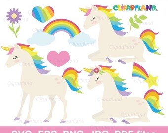 Unicorn clip art | Etsy