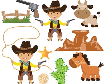 INSTANT Download. Cowboy clip art. Ccb_9. Personal and | Etsy